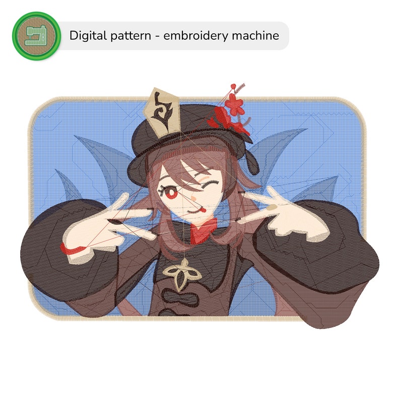 Hu Tao - Genshin Impact Machine Embroidery File - Etsy