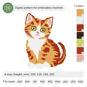 Kitten - Machine Embroidery Files - Etsy