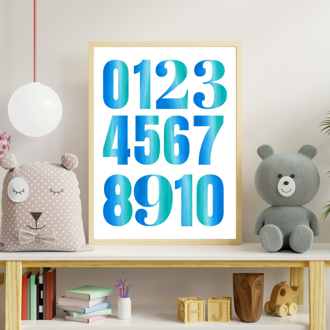 Numbers Poster, Numbers Poster to Print Out, Number Poster Children's ...