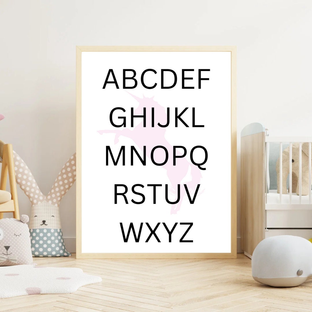 Abc Poster, Abc Poster Kids, Abc Poster Unicorn, Abc Poster Printable ...