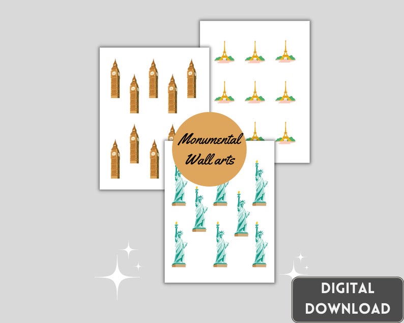 WORLD MONUMENTS Clip Art SVG Doodle Vector Icons. Traveling - Etsy