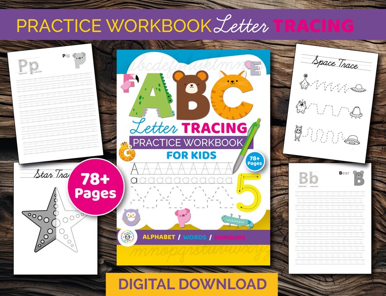 ABC Letter Tracing Practice Workbook for Kids: Learn to Write Alphabet ...