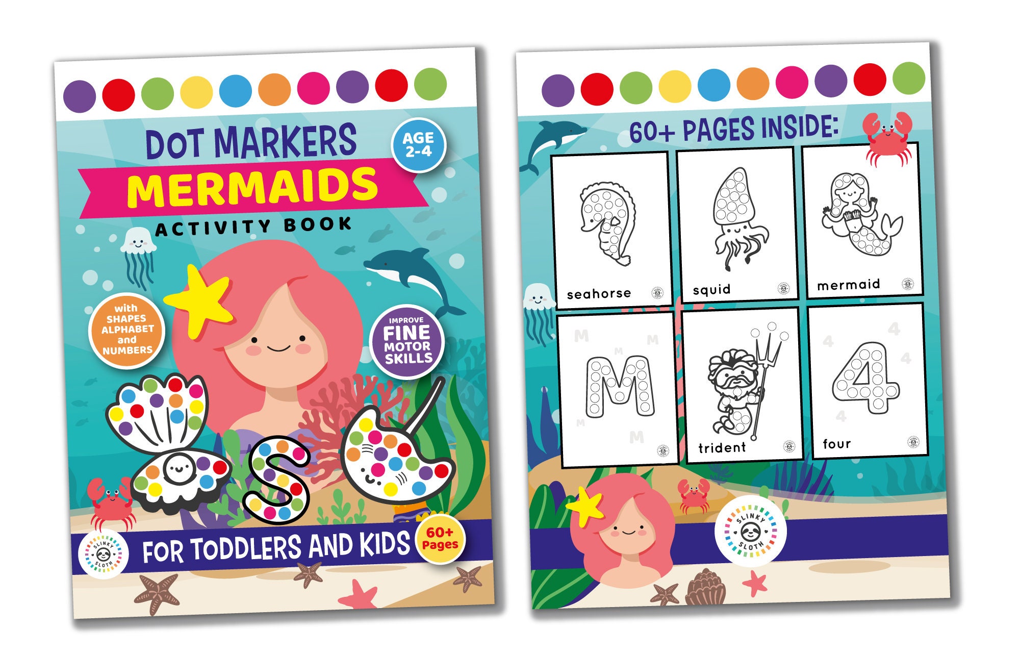 Mermaids Dot Markers Coloring Pages, Digital Download, Dot Markers ...