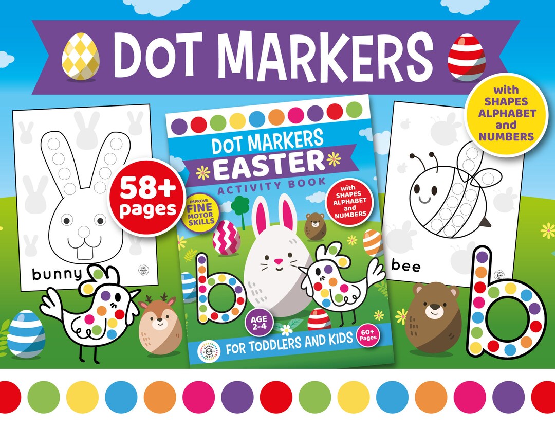 Easter Dot Markers Coloring Pages Digital Download, Dot Markers ...
