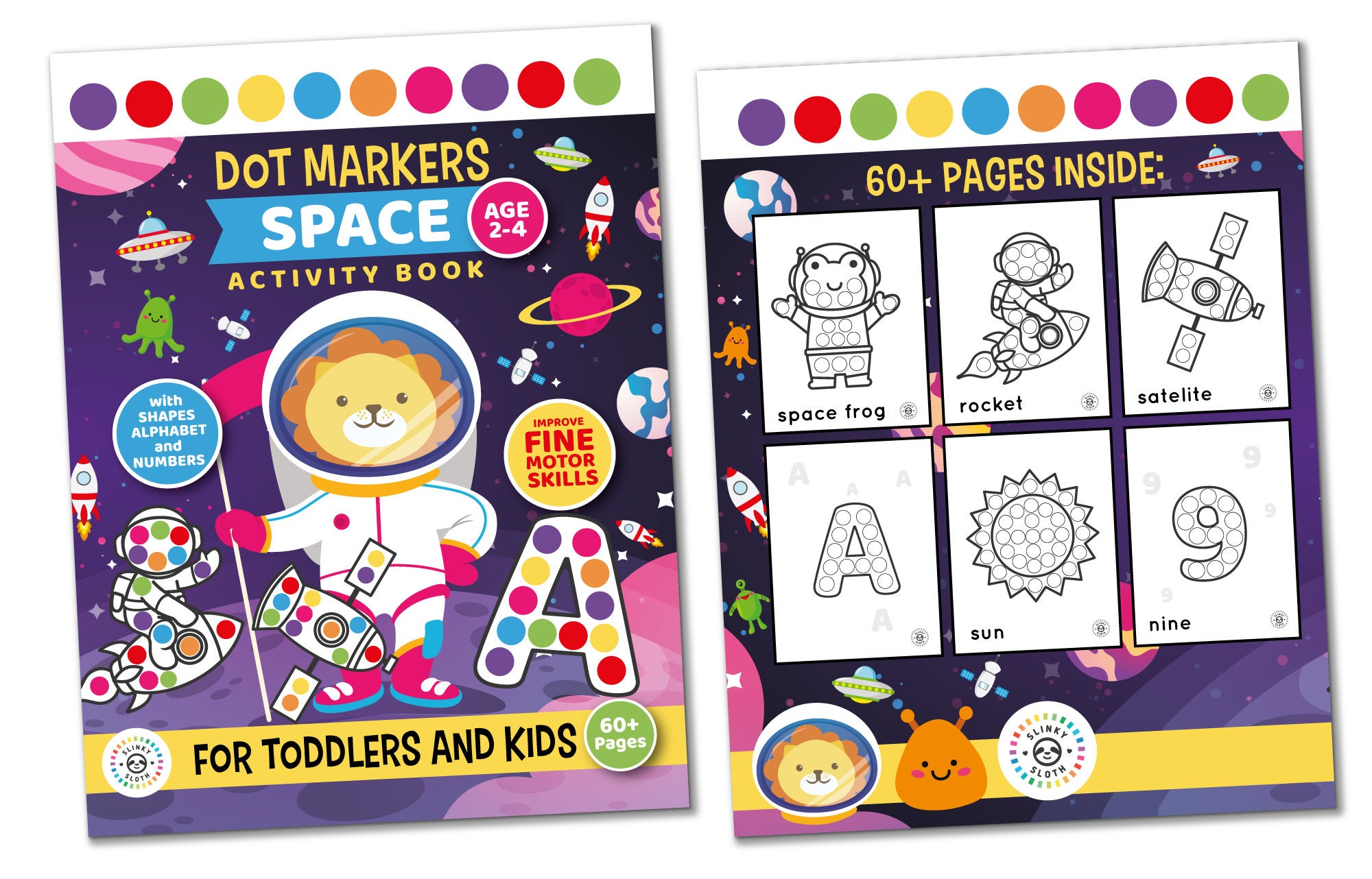 Dot Markers Coloring Pages Space Dot Markers Activity Book - Etsy
