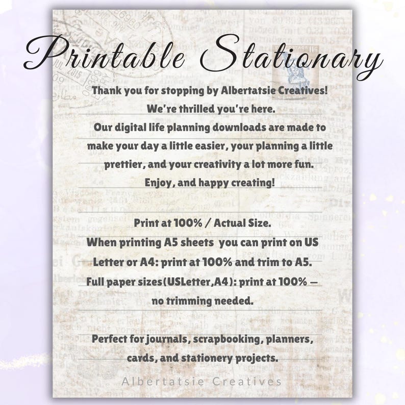 Vintage Newspaper Style Writing Sheets | Printable | Stationery | A5 ...