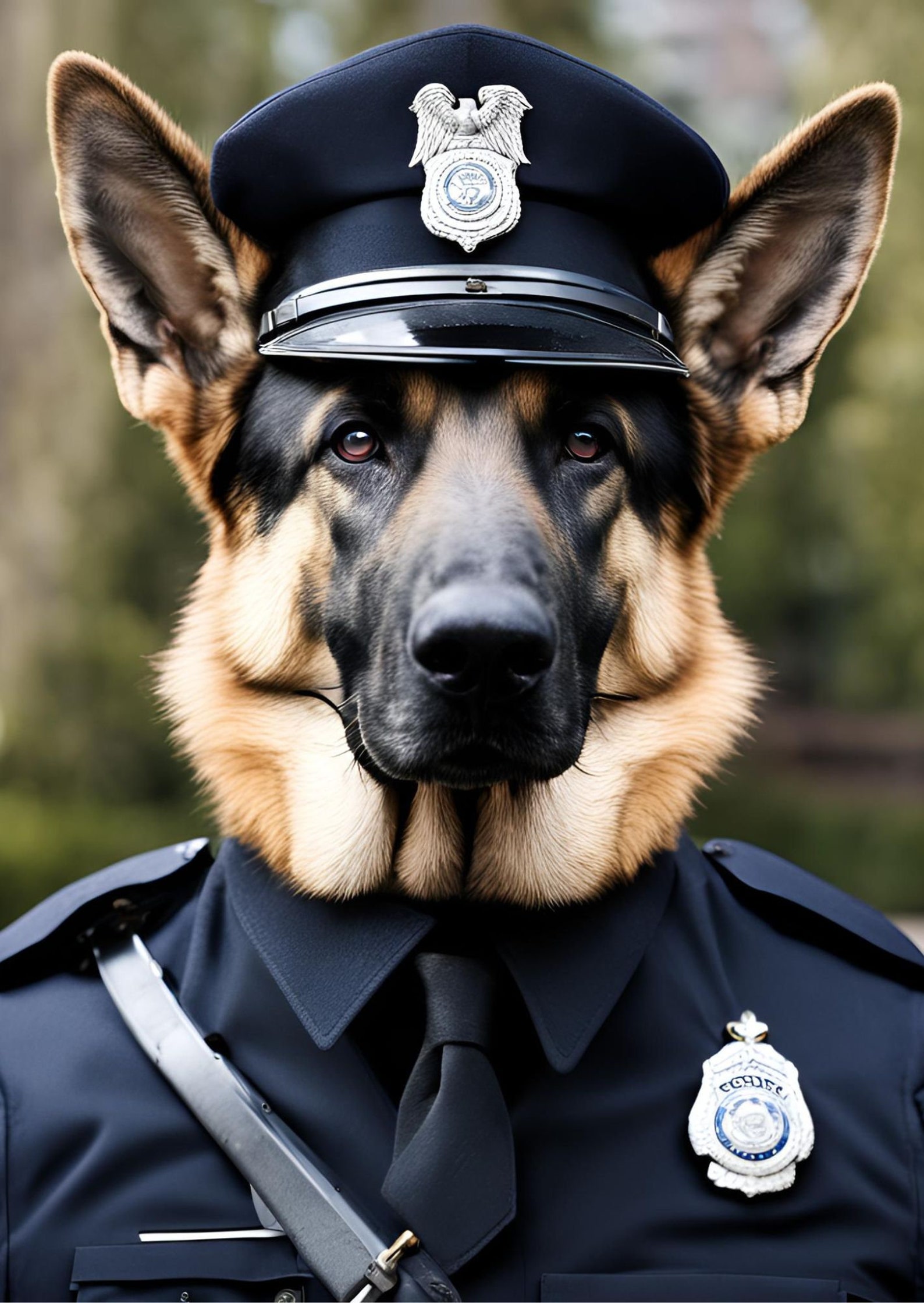 Printable Wall Art| Alsatian Police Officer Portrait |download & Print ...