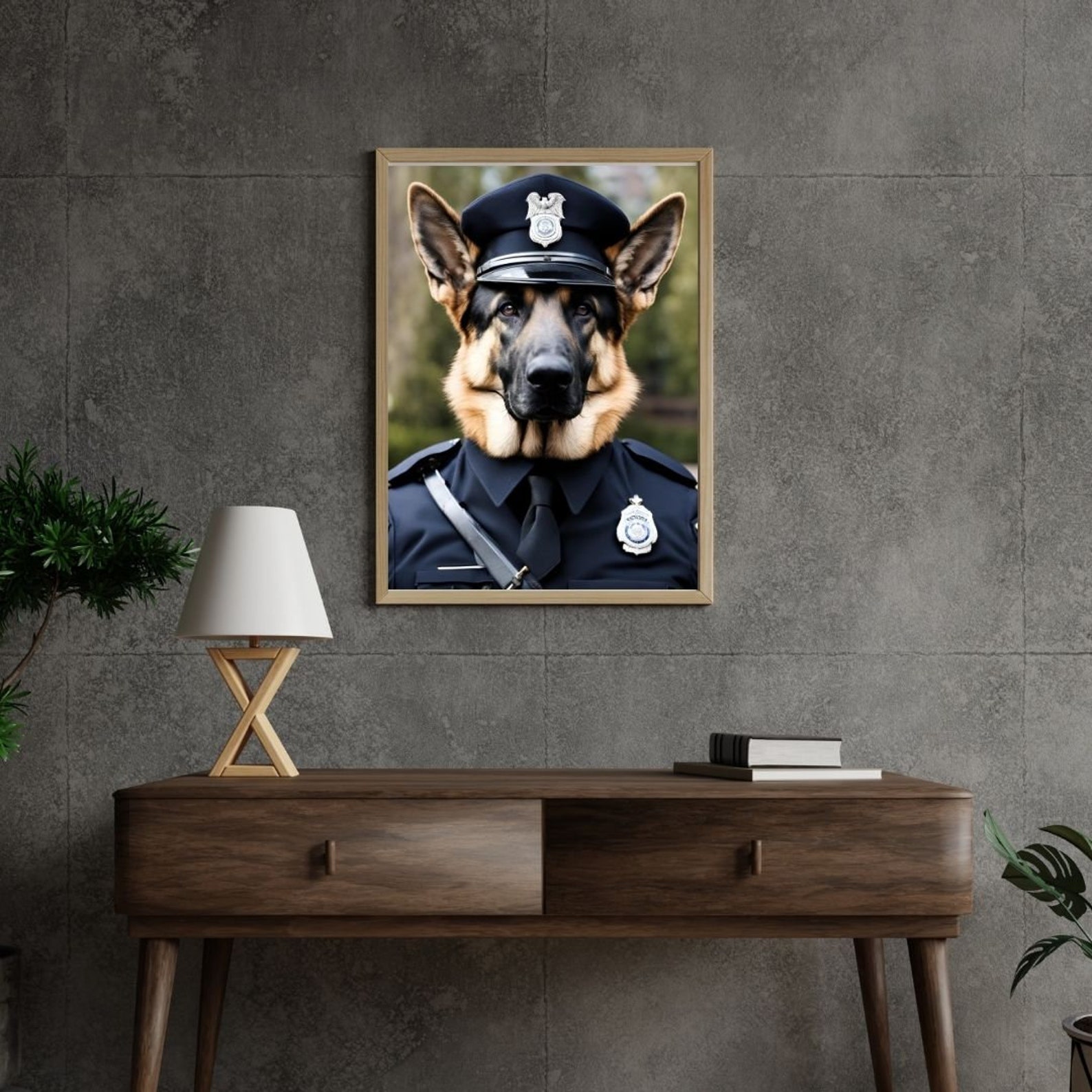 Printable Wall Art| Alsatian Police Officer Portrait |download & Print ...