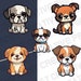 Cute Dogs Clipart Bundle Dog Vector Style Digital Art Set Puppy PNG SVG ...