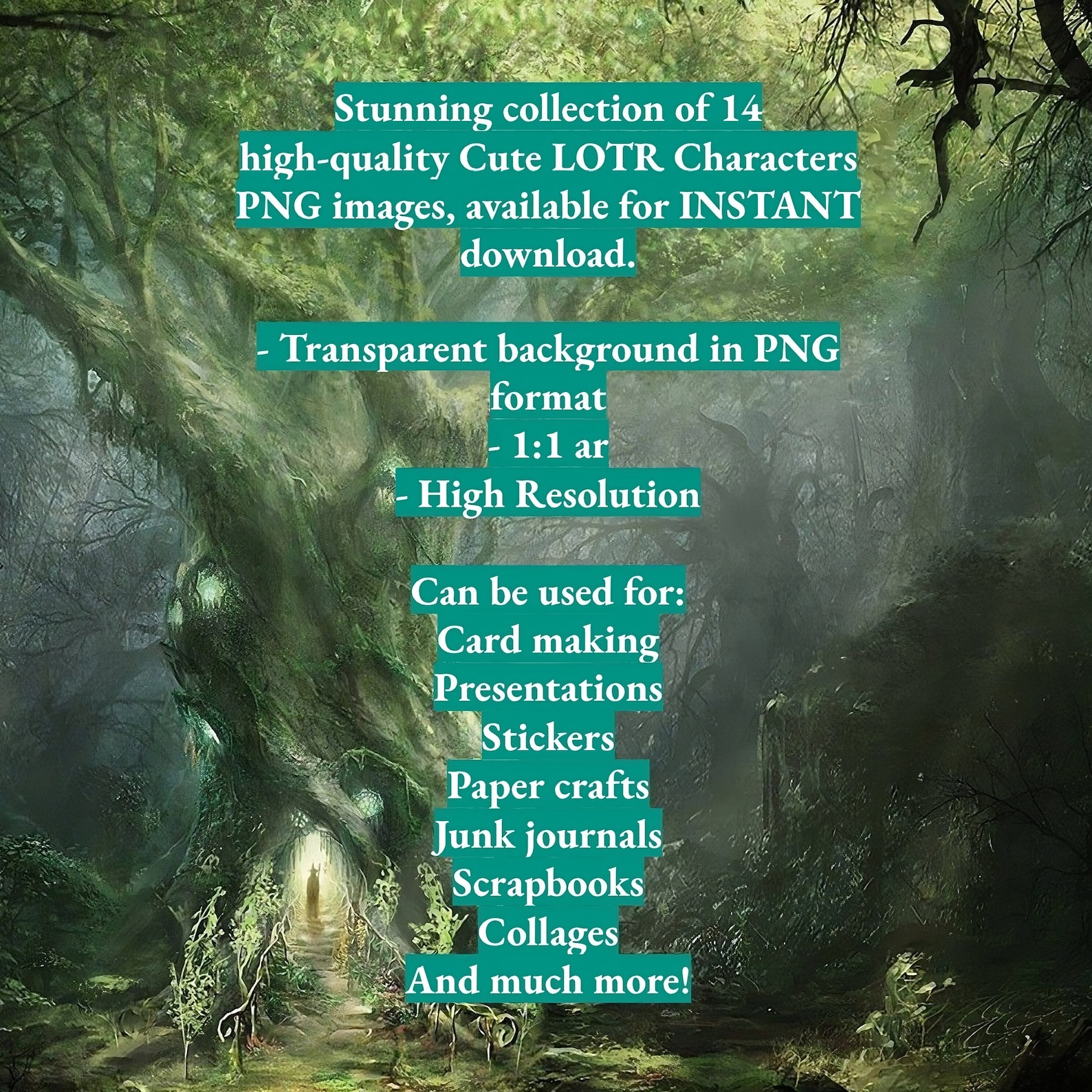 Lord of the Rings Sticker PNG Pack Clipart Vector Style Bundle 14 LOTR ...