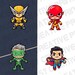 Superheroes Sticker PNG Pack Chibi Vector Cute Clipart Bundle of 19 ...