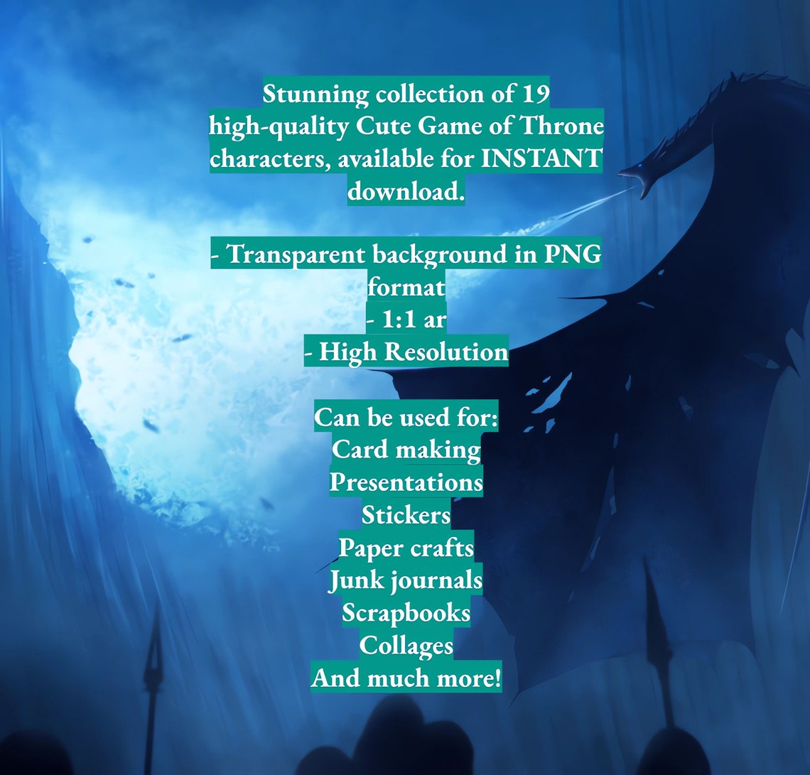 GOT Sticker PNG Pack Chibi Vector Style Clipart Bundle of 19 Game of ...