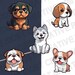 Cute Dogs Clipart Bundle Dog Vector Style Digital Art Set Puppy PNG SVG ...