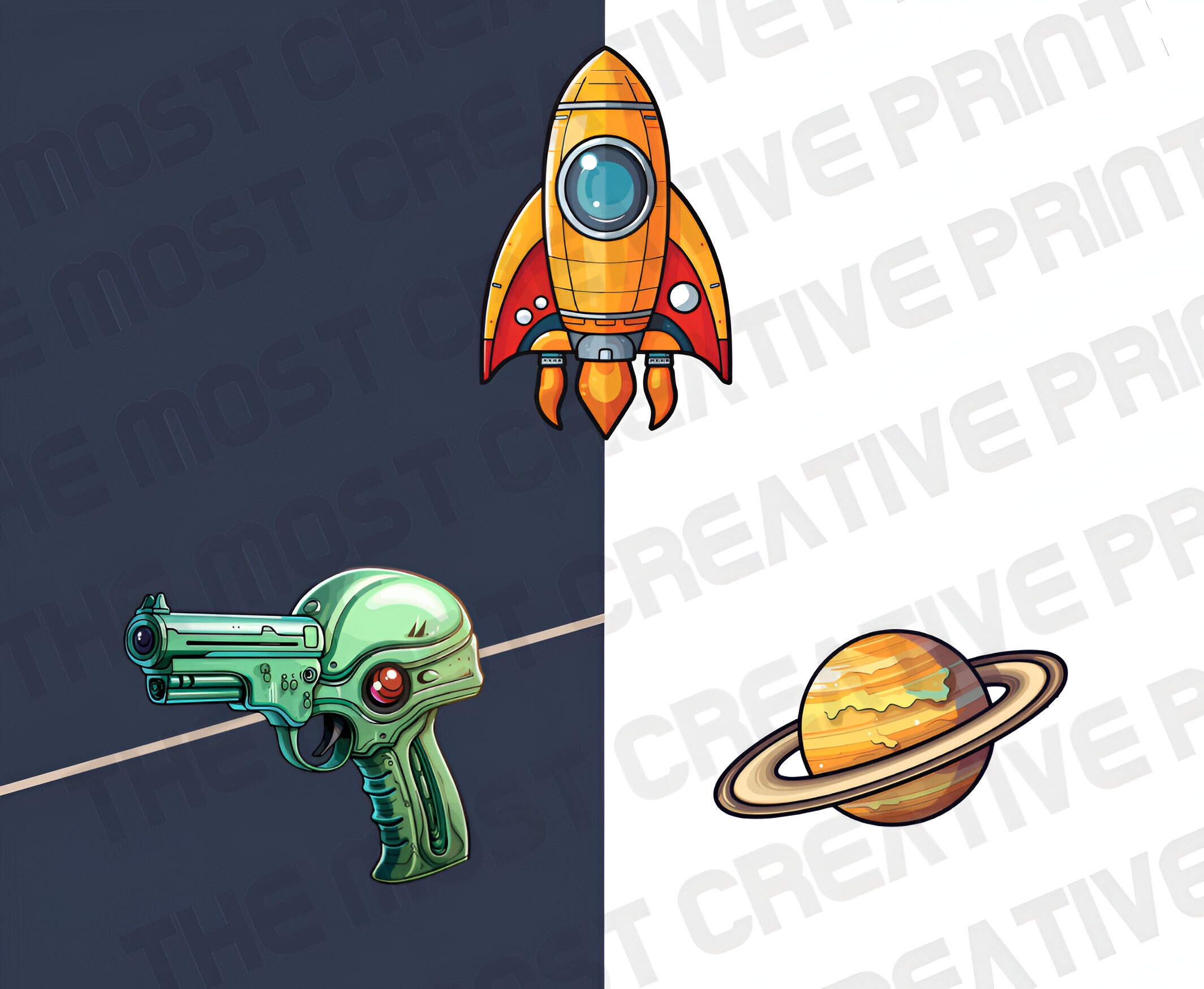 Alien Sticker PNG Pack Chibi Cute Vector Clipart Bundle of 15 UFO ...