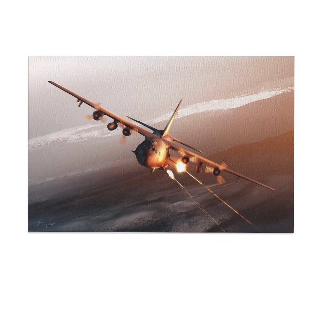 Lockheed AC-130 Attack Aircraft Airplane Canvas Art Poster and - Etsy