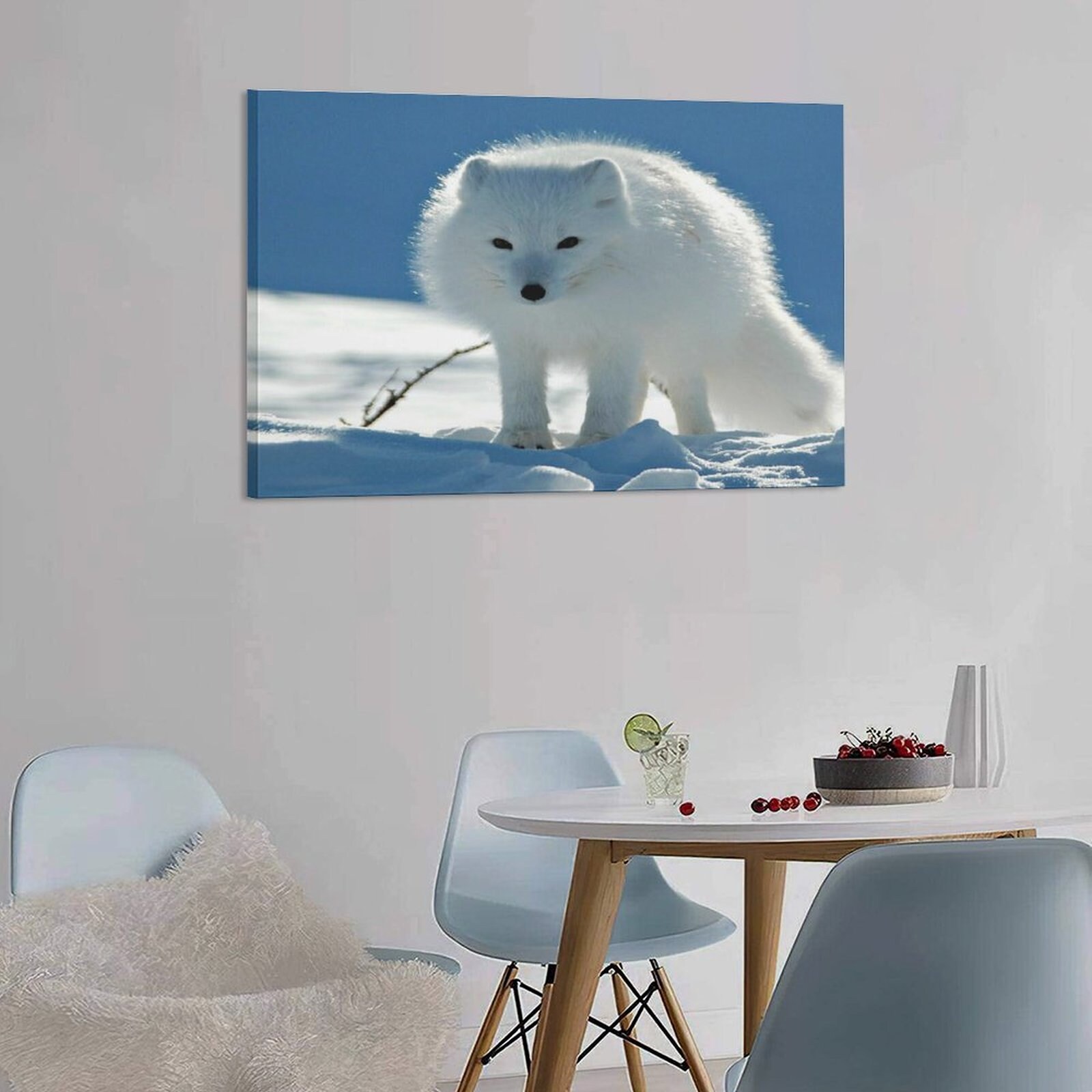 Animals Arctic Fox White Fox Posters Canvas Art Poster and - Etsy