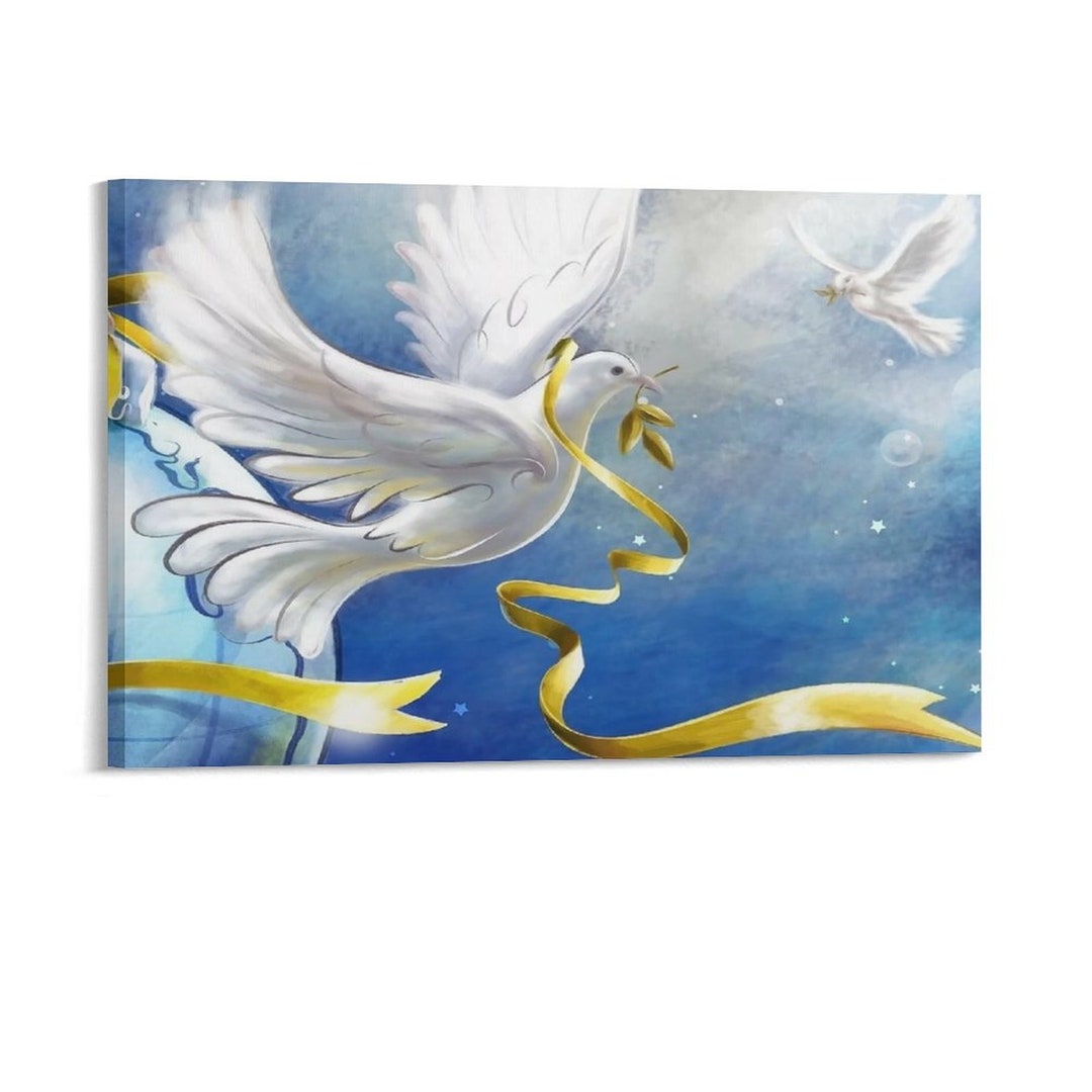 Peace Dove Art Poster Canvas Art Poster and Wall Picture Print - Etsy