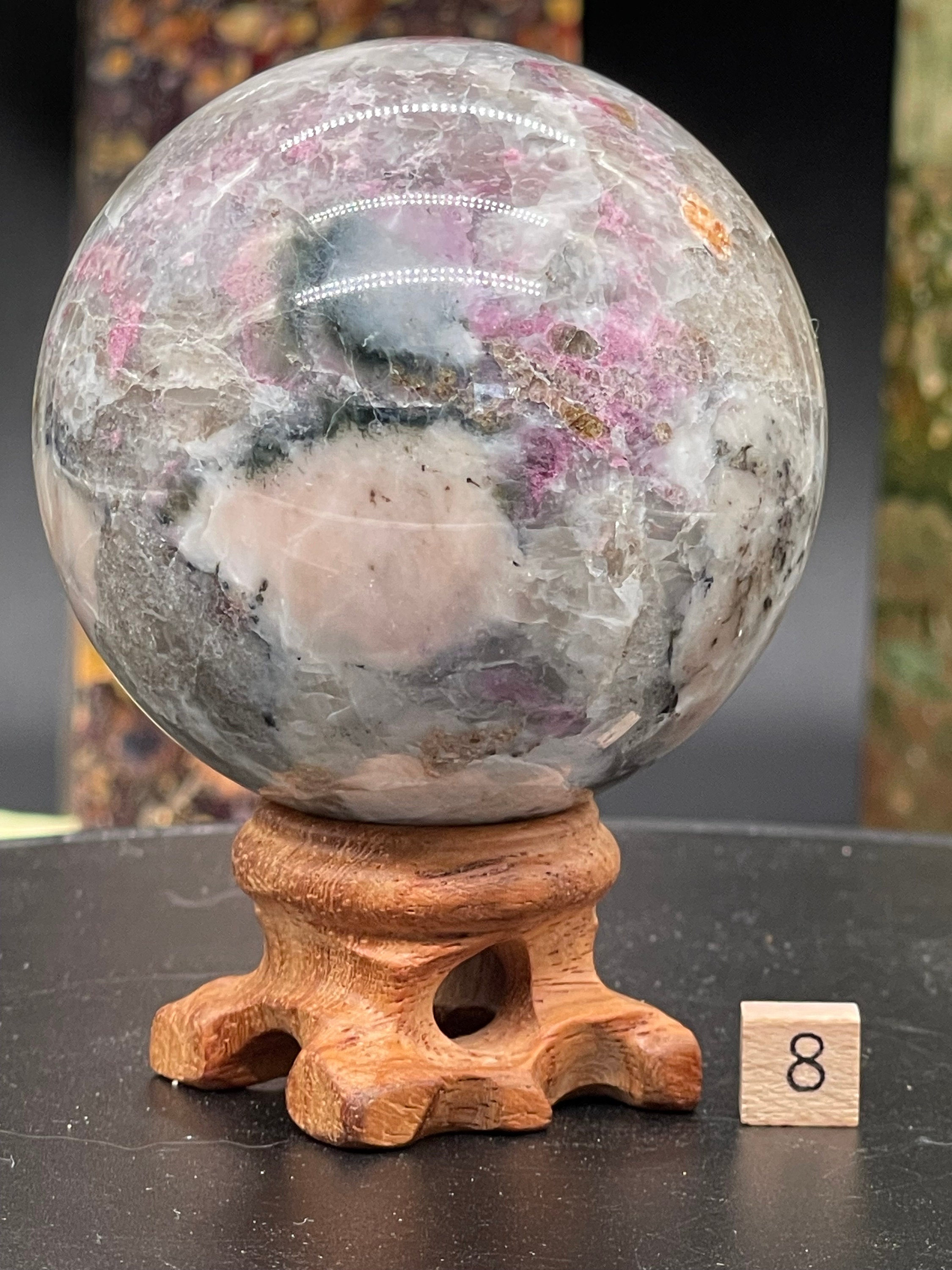 Pink Tourmaline Crystal Spheres/palm, Orbs, Globes, Spiritual Home ...