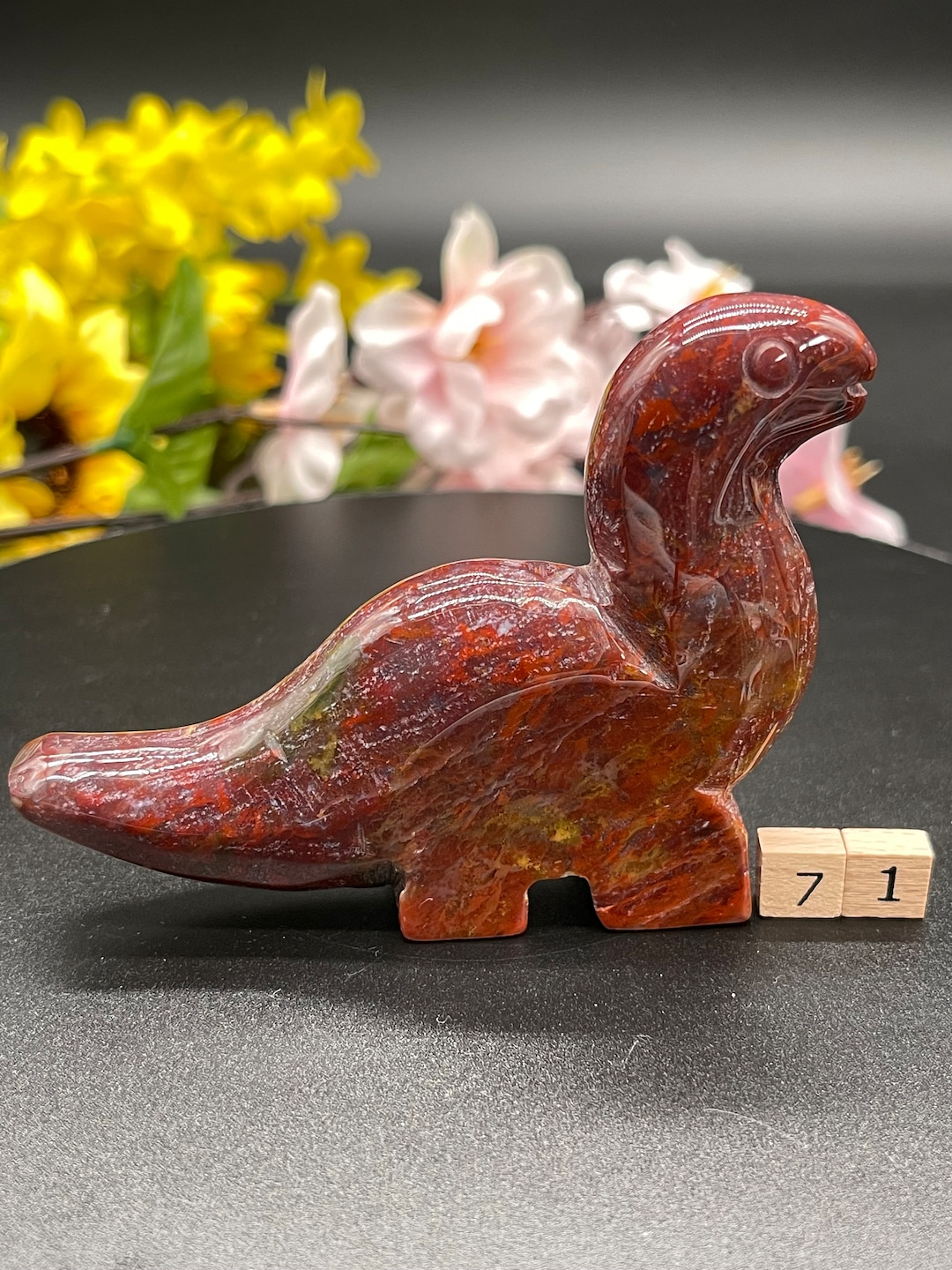 Hand Carved Dinosaur Crystal Figurines | Clear Quartz Tiger Eye Red ...