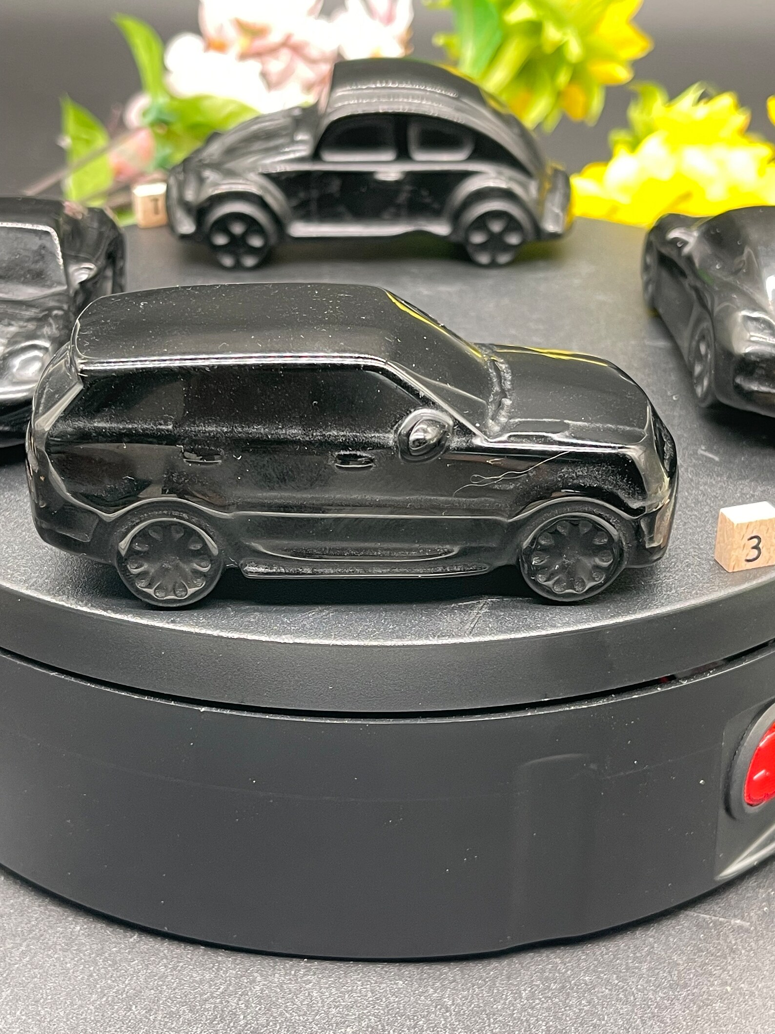 Crystal Obsidian Porsche Carving | Clearance Car Decor Gemstone Auto ...