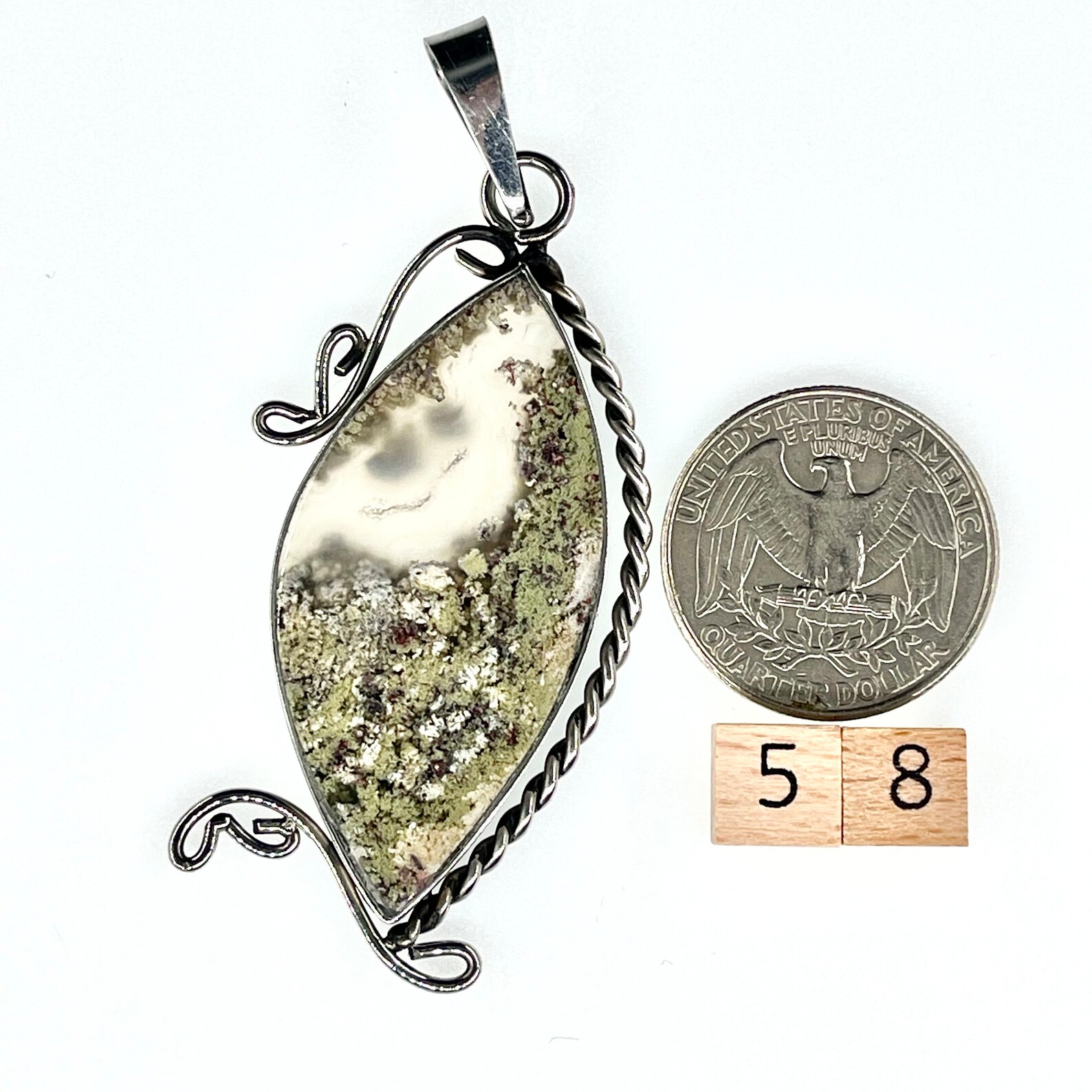 Joyería de ágata musgosa premium / Engaste de acero inoxidable / Varios ...