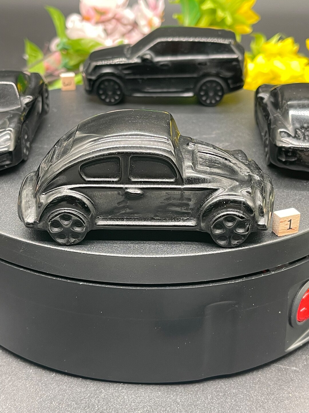 Crystal Obsidian Porsche Carving | Clearance Car Decor Gemstone Auto ...
