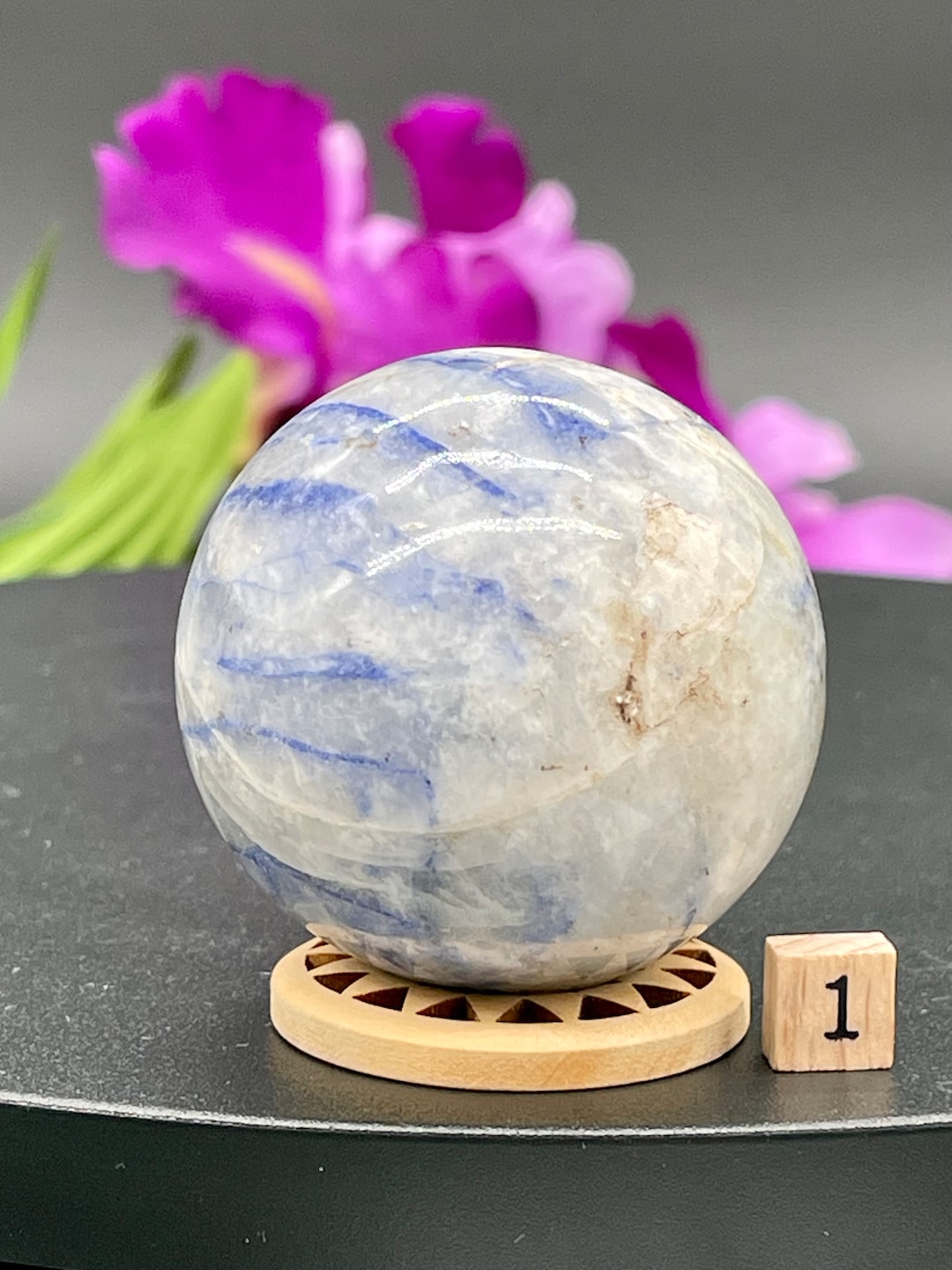 Afghanite Sphere | Carved Polished Blue Crystal Ball | Rare Mineral ...