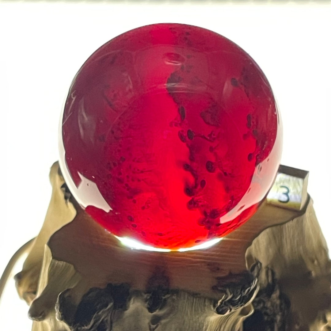 Sumatran Blue Amber Orb | AAA+ UV Fluorescent Sphere | Authentic ...