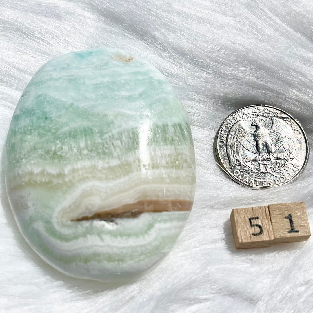Caribbean Blue Calcite, Palm Stones, Polished Ocean Blue Calcite ...