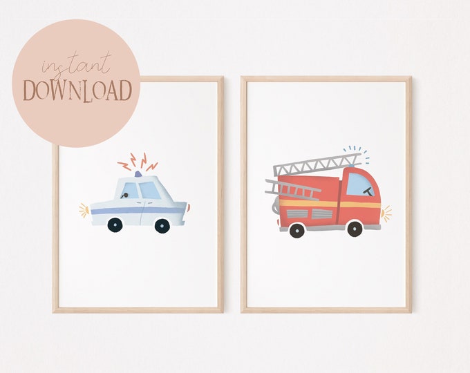 Bagger Poster I Baustelle Poster, Fahrzeug Poster, Bauarbeiter Poster ...