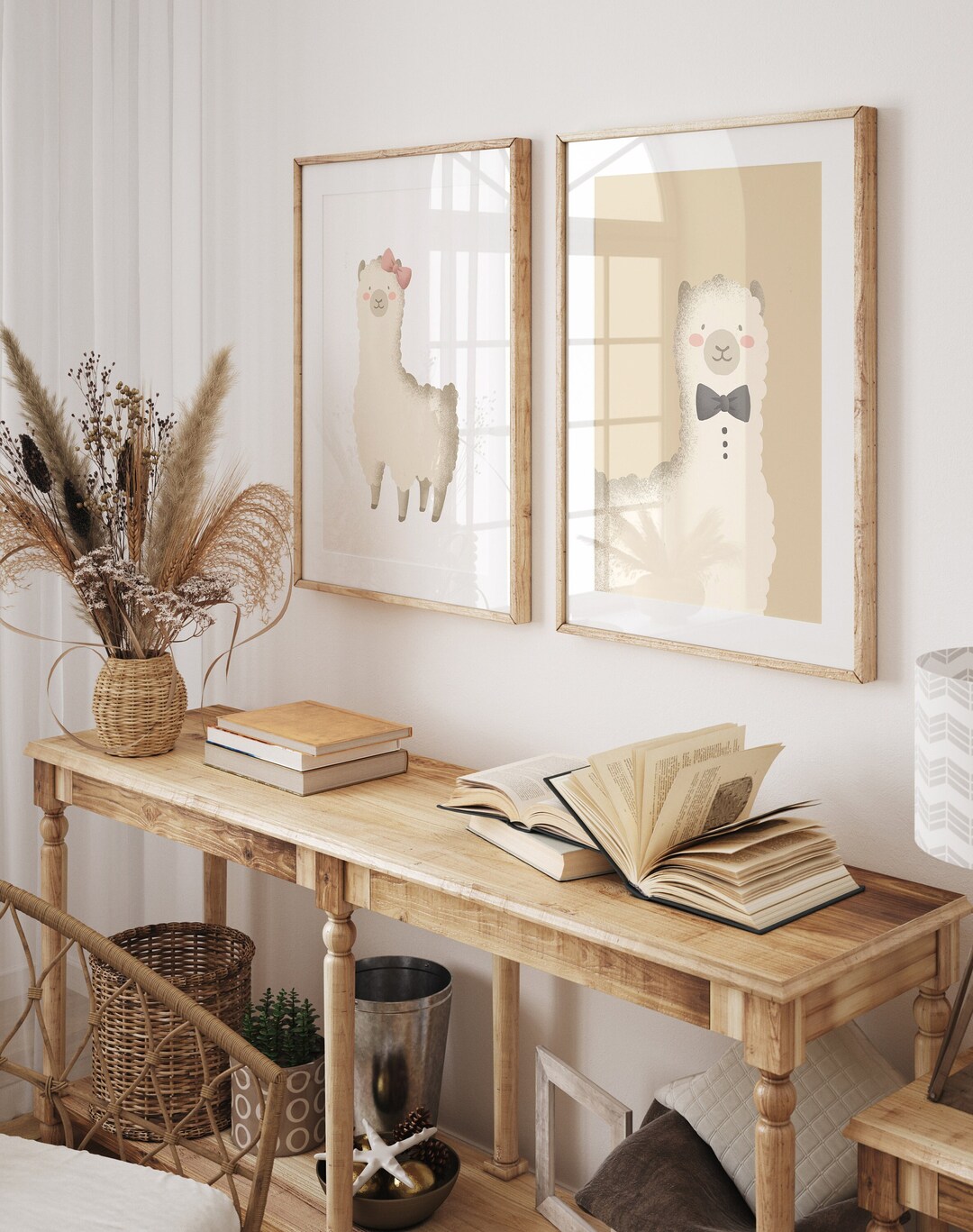 Llama Poster Alpaca Set Boy Beige Girl White I Llama Poster, Alpaca ...