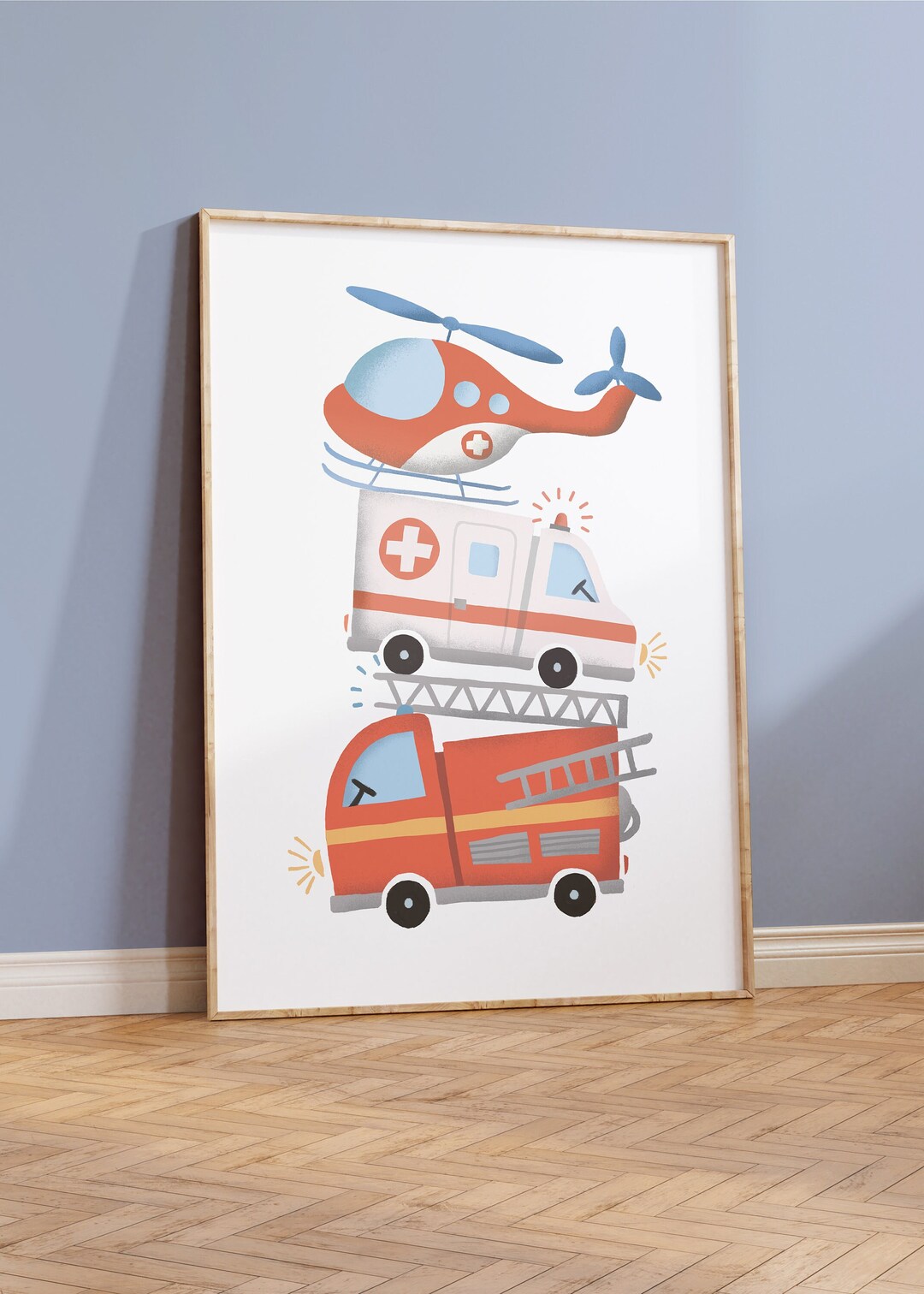 Rescue Team I Fire Brigade, Ambulance, Helicopter, Poster Vehicles ...