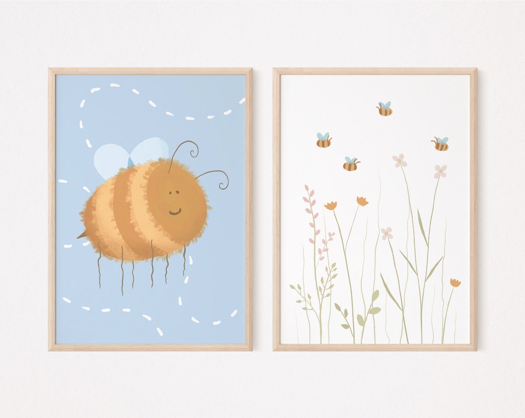 Bumblebee Flower Poster Set I Bee Poster, Bee Poster, Bumblebee Poster ...