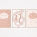 Personalized Cloud Poster Letter Set Old Pink I Poster Gift, Baby Room ...