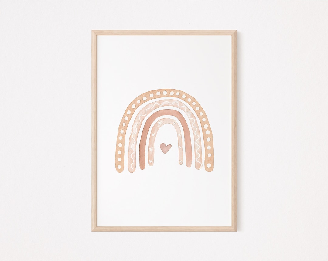 Pastel Rainbow Poster Beige I Living Room Decoration, Children's Room ...
