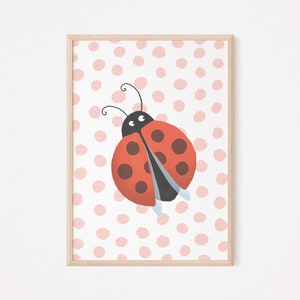 Mia Ladybug Poster Pink Dotted I Ladybug Poster Decoration, Wall ...