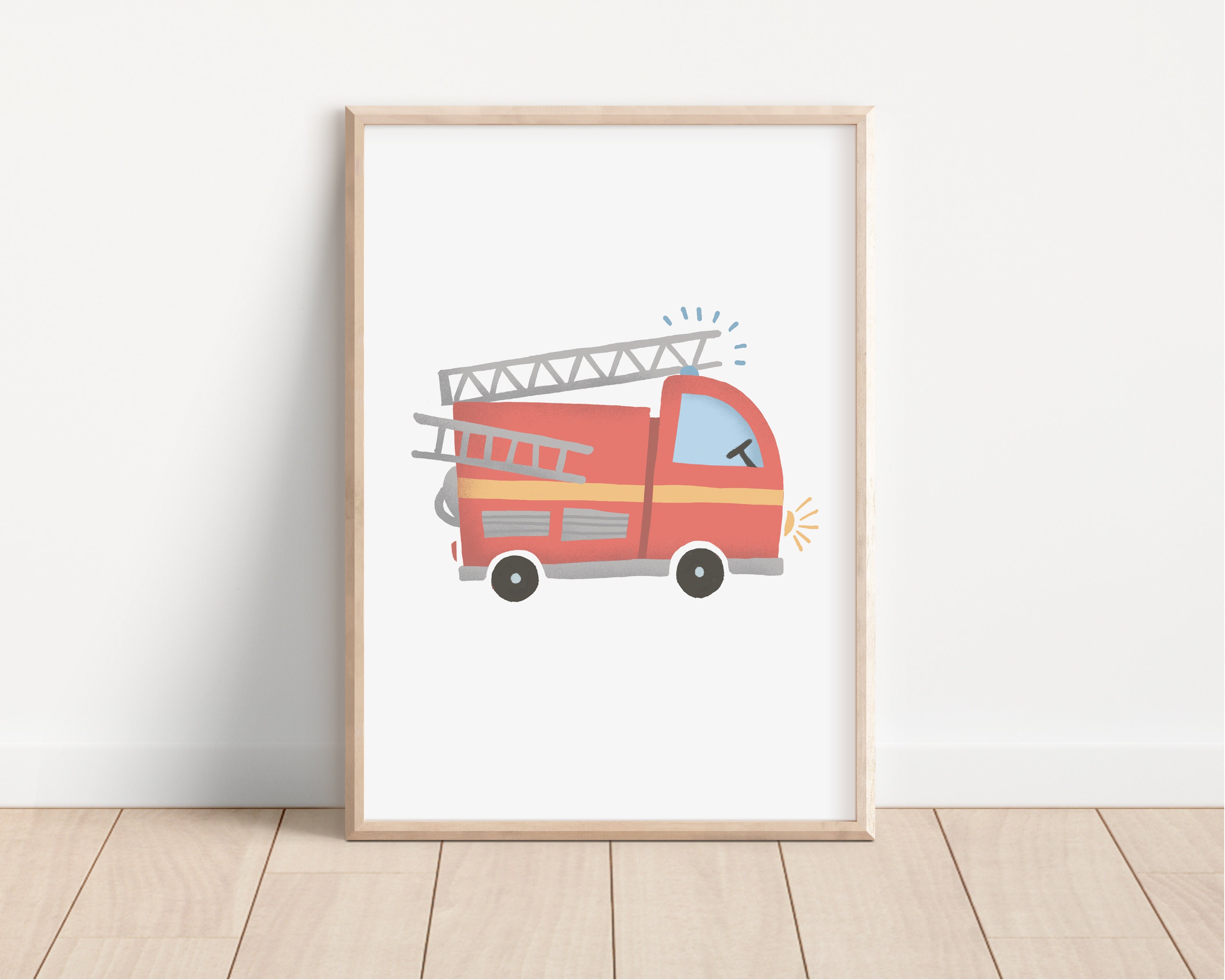Fire Department Poster I Fire Truck Poster, Baby Room Fire Engine ...