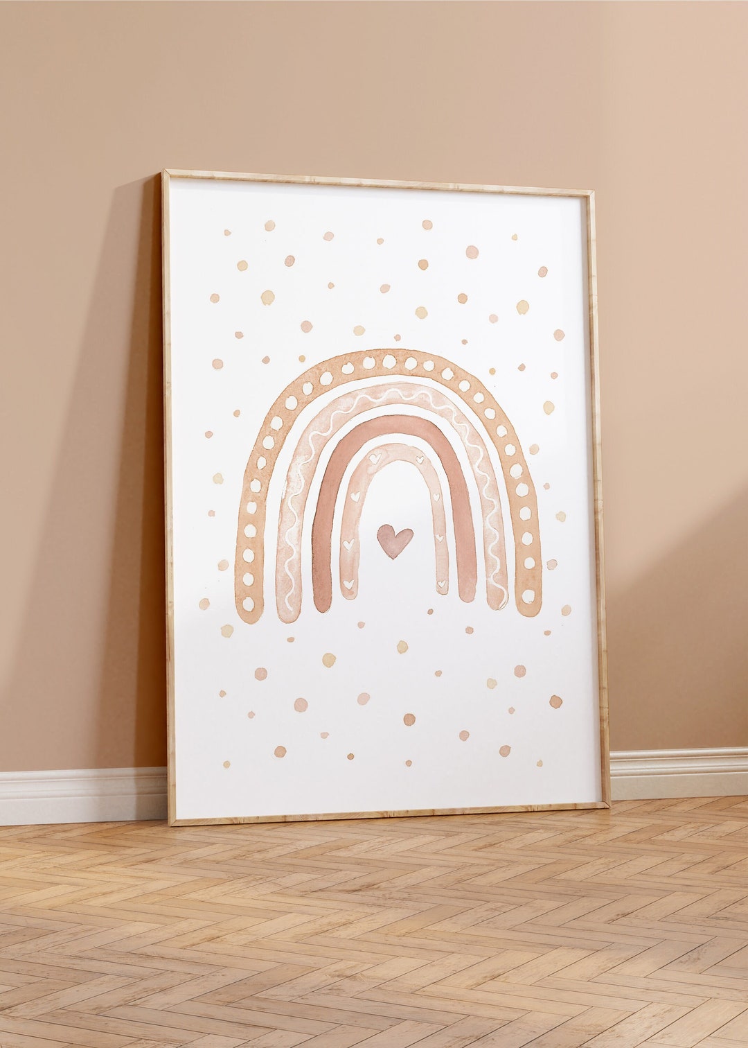 Pastel Rainbow Poster Beige Dotted I Rainbow Poster, Montessori ...