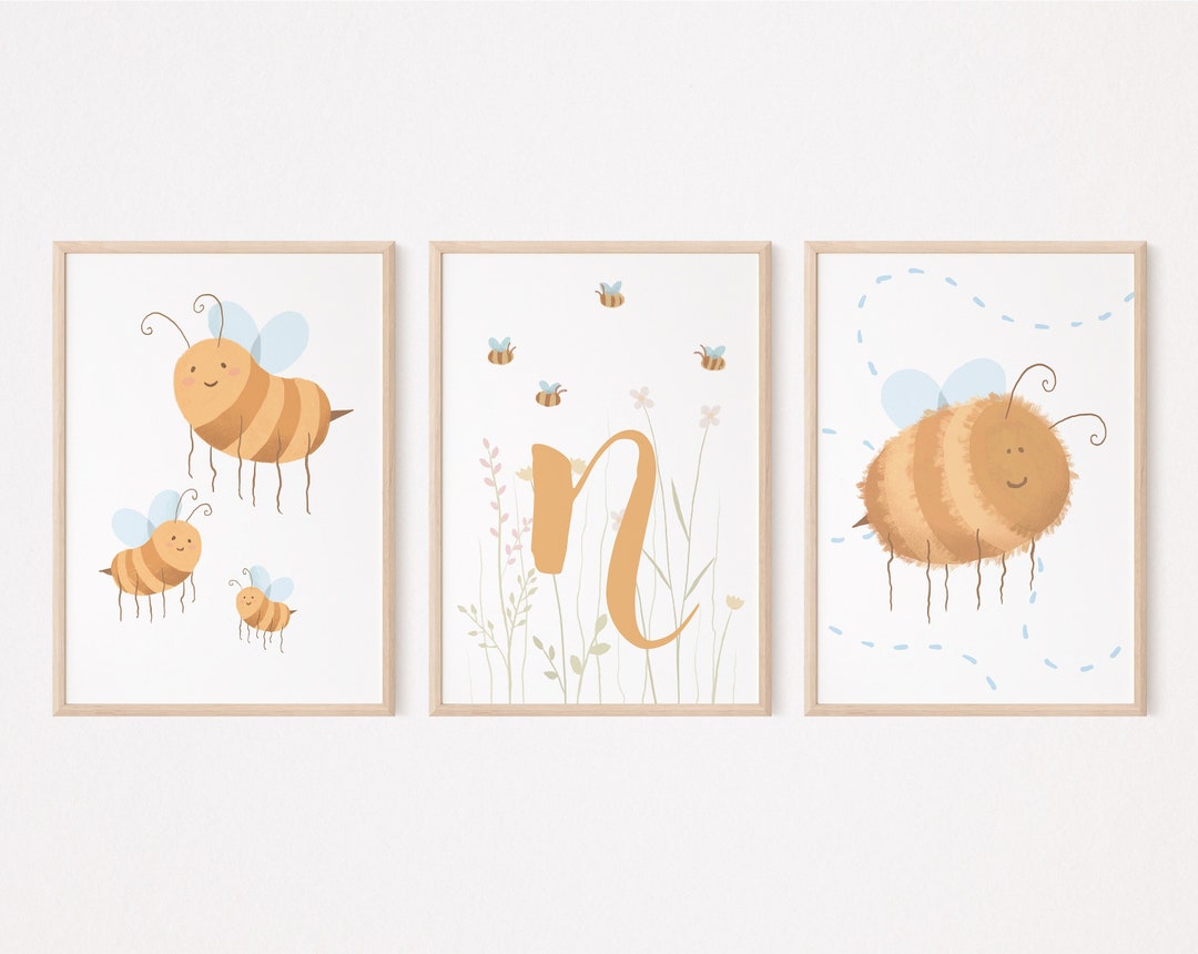 Letter Set Poster Bee Personalized I Poster With Letters, Nature, Gift ...