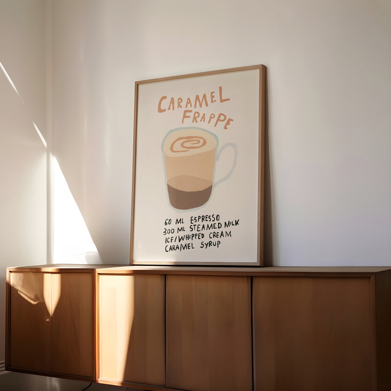 Caramel Frappe Coffee Poster I Coffee Poster, Dining Room Poster ...
