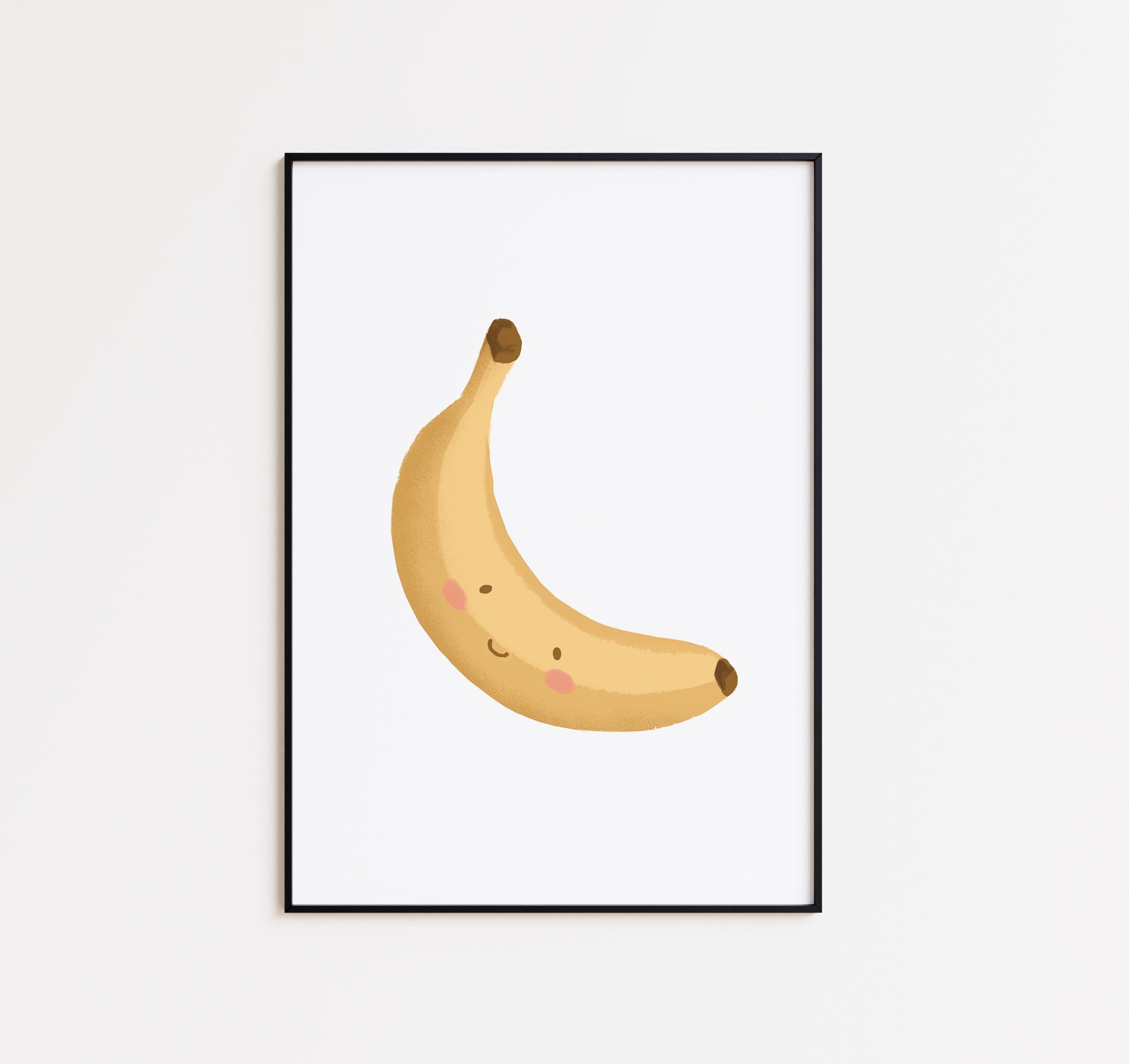 Banana Poster White I Fruit Poster, Healthy Eating, Food Poster ...