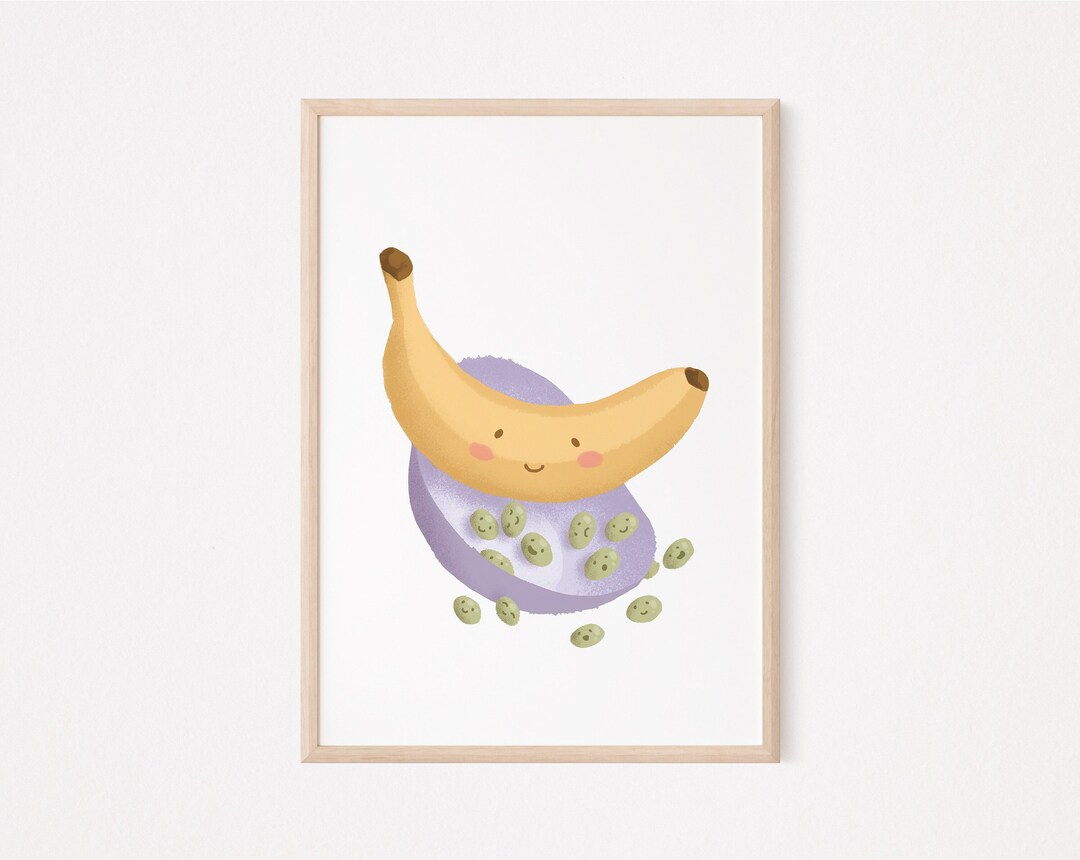 Bruno Banana Grapes Poster I Fruit Poster, Fruit Poster, Healthy Eating ...
