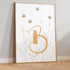 Letter Poster Bee Personalized I Poster With Letters, Nature, Gift Idea ...