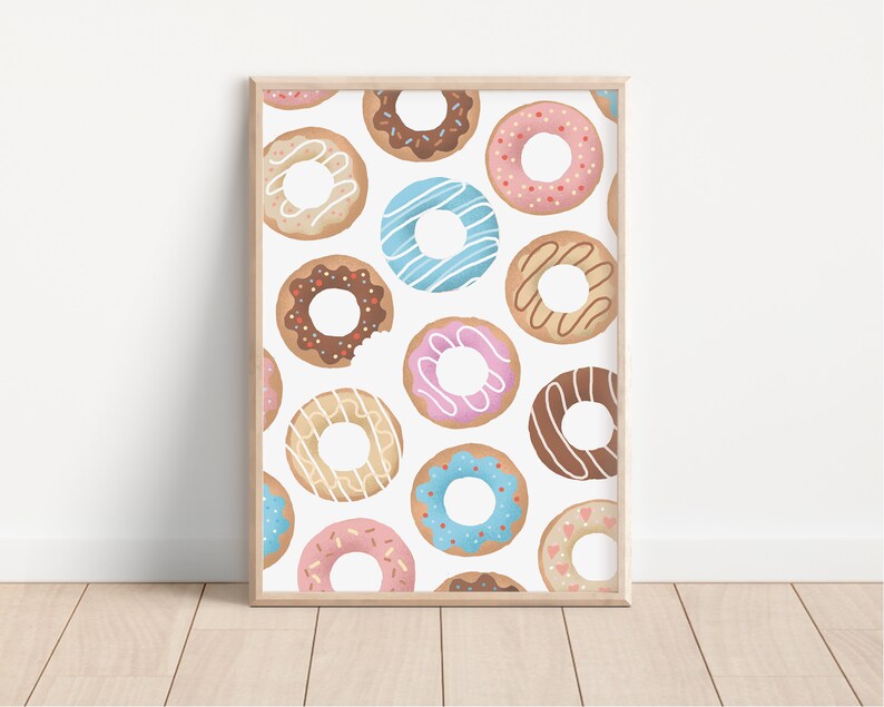Donut Poster I Breakfast Poster, Donut Decoration, Donut Decoration ...