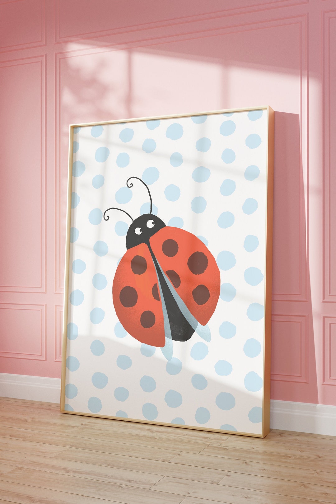 Mia Ladybug Poster Blue Dotted I Ladybug Poster Decoration, Wall ...