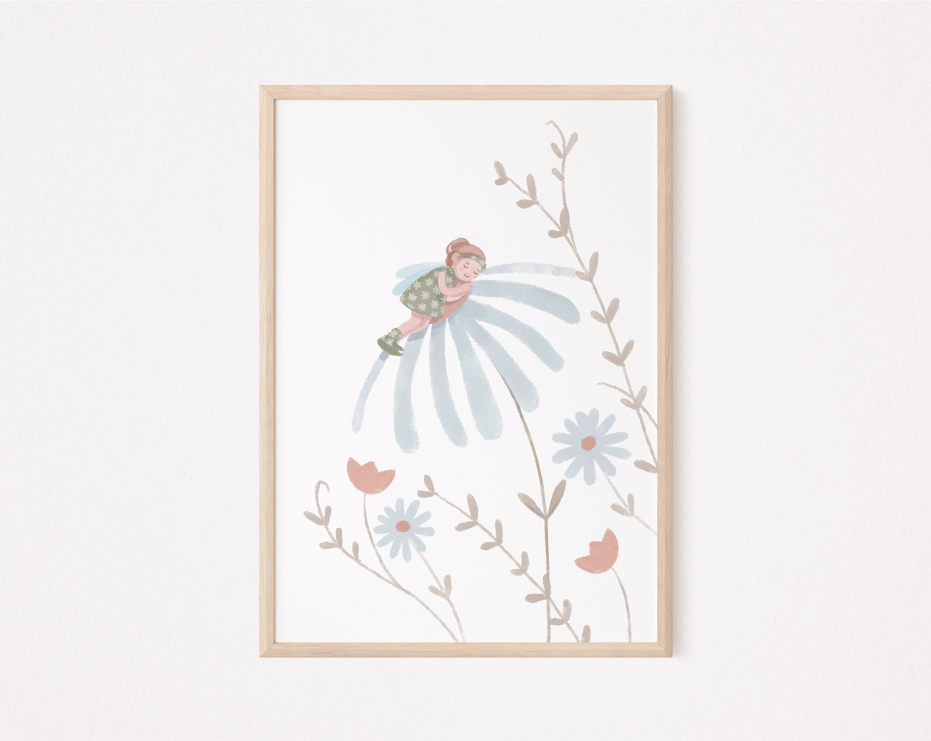 Fiona Fairy on a Flower Poster White I Pastel, Living Room, Children's ...