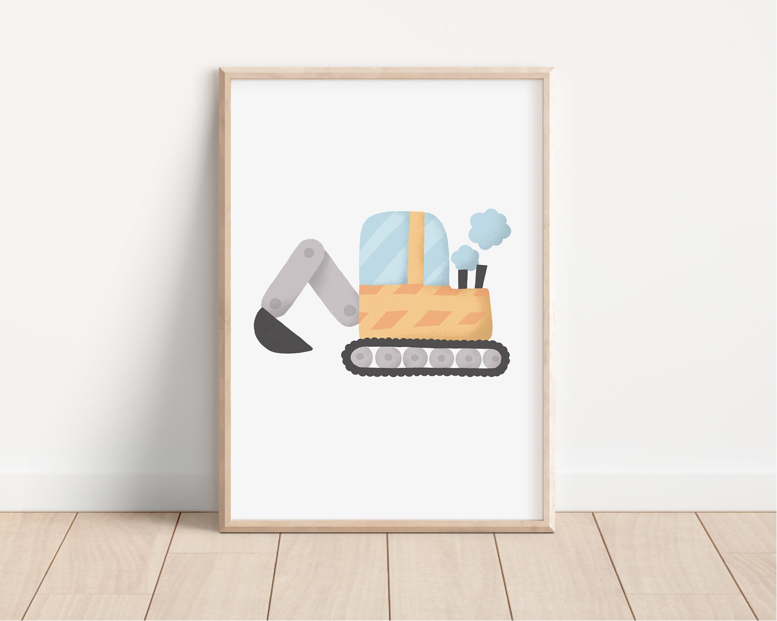 Bagger Poster I Baustelle Poster, Fahrzeug Poster, Bauarbeiter Poster ...