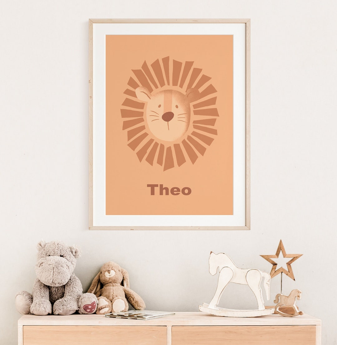 Personalized Lion Poster I Children's Room Poster Lion, Lion Poster ...