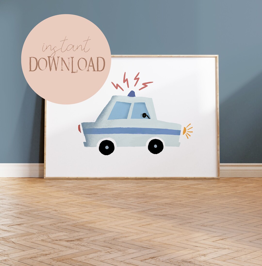 Police Poster I Police Car Poster, Car Decoration Boy's Room, Police ...
