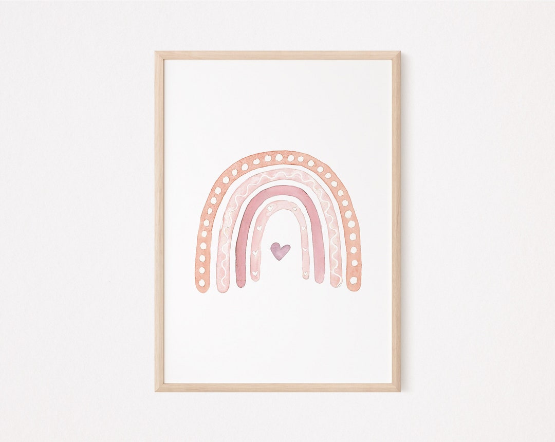 Pastel Rainbow Poster Old Pink I Living Room Decoration, Children's ...